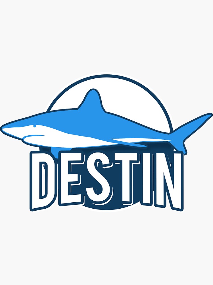 "Destin Florida Shark" Sticker for Sale by TrevelyanPrints | Redbubble