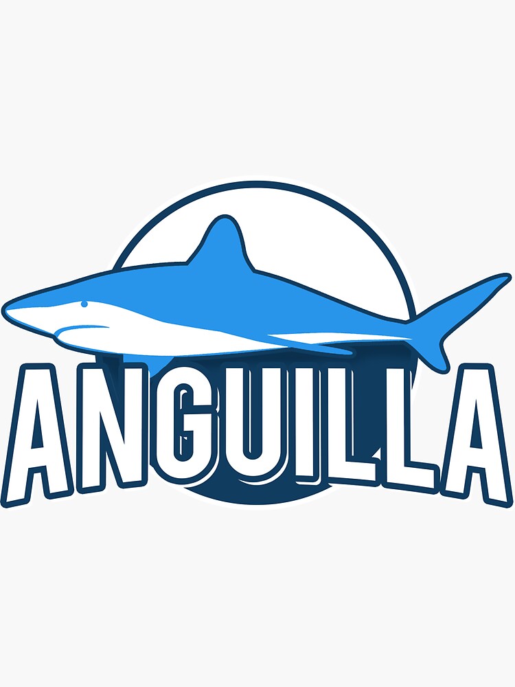 "Anguilla Shark" Sticker for Sale by TrevelyanPrints | Redbubble