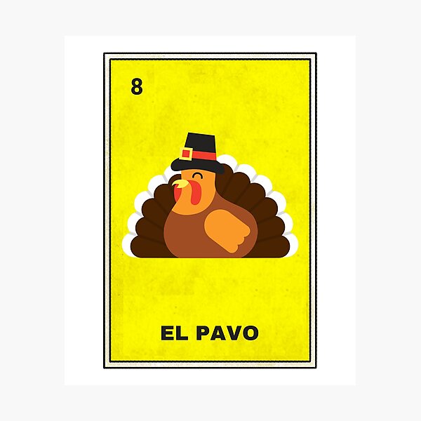 "El Pavo The Turkey Funny Mexican Thanksgiving Loteria Card ...