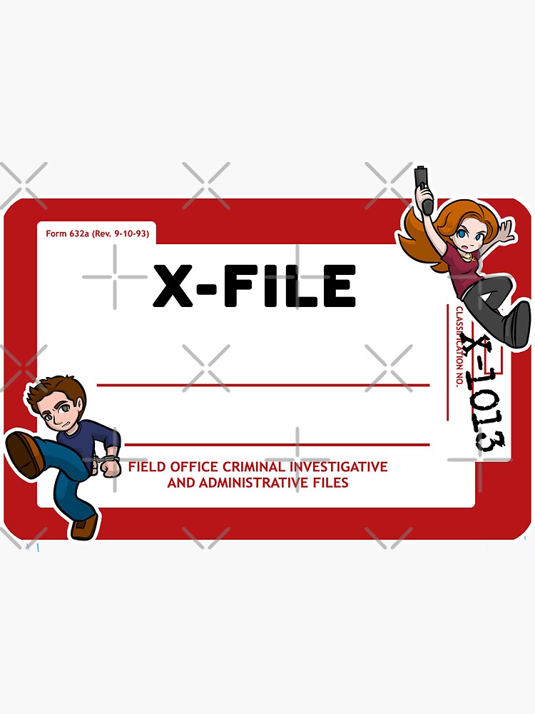 "X-File Nametag (ver. 2)" Sticker for Sale by RainKnight | Redbubble