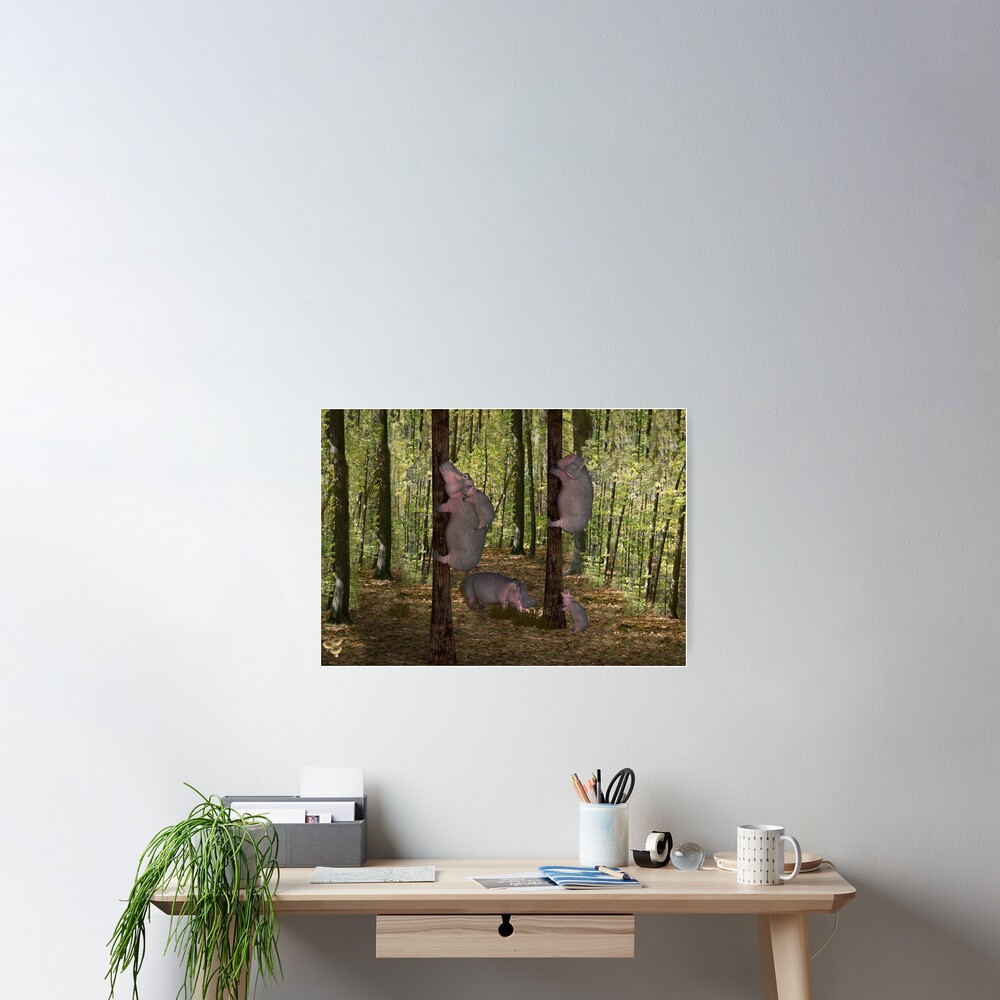 "Can Hippos Climb Trees?" Poster by Mythos57 | Redbubble