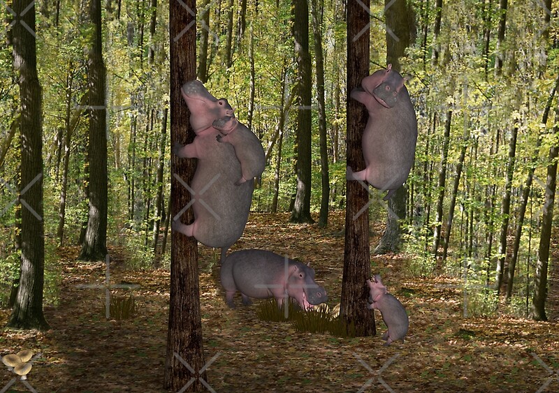 "Can Hippos Climb Trees?" by Mythos57 | Redbubble