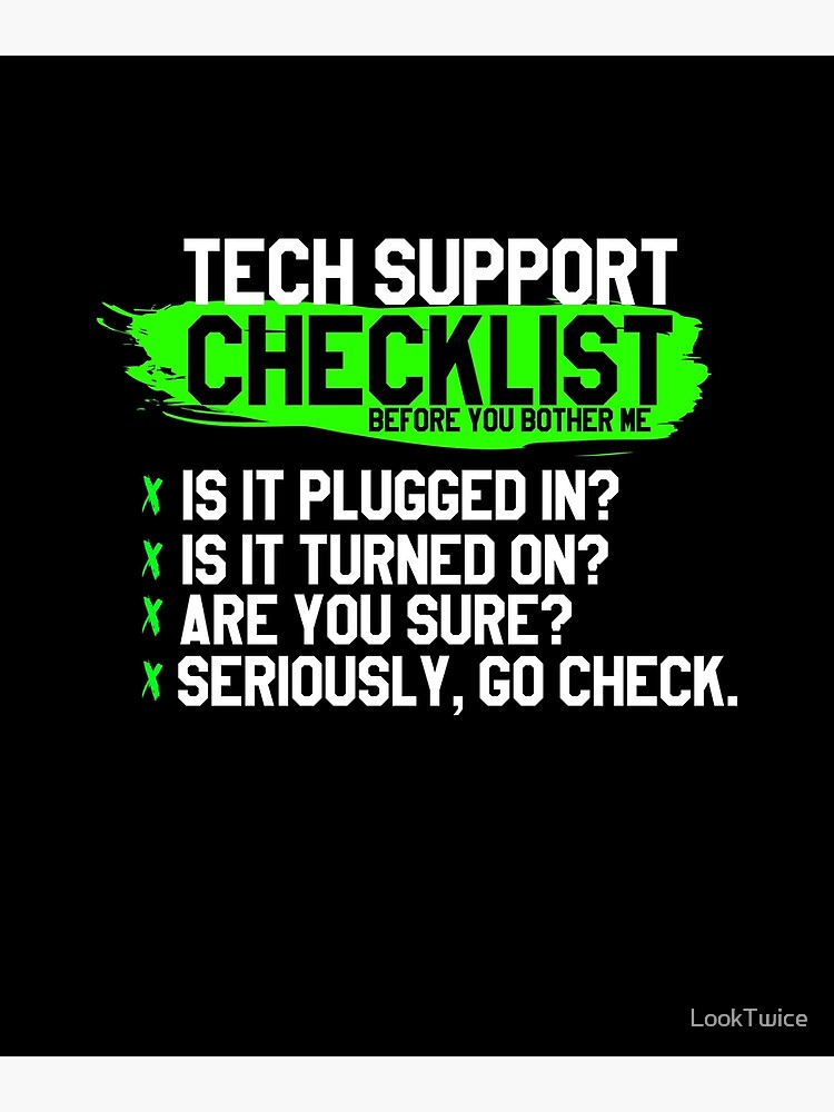 Funny Tech Support Checklist Computer Science IT Nerd Shirt Premium ...