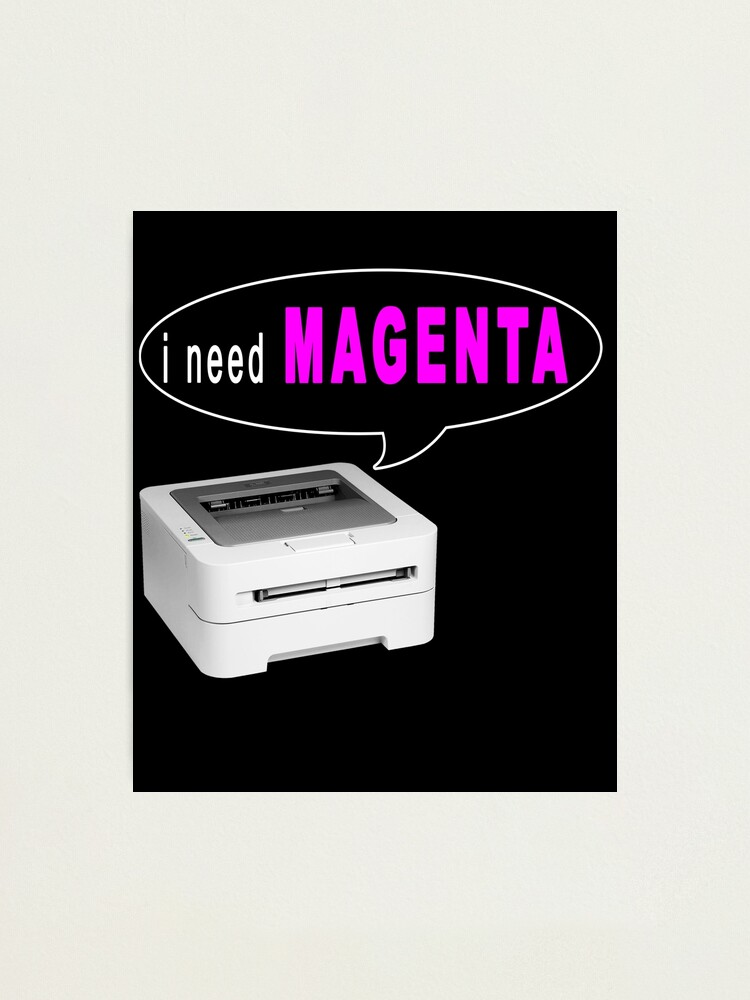 Lámina fotográfica «Impresora Magenta Meme» de Huschild | Redbubble