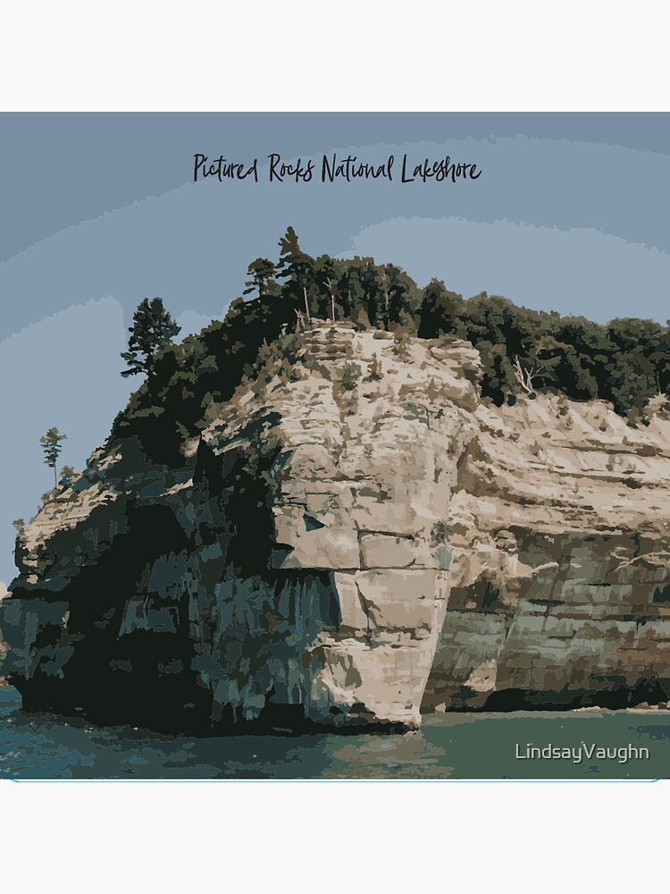 "Pictured Rocks Sticker" Sticker for Sale by LindsayVaughn | Redbubble