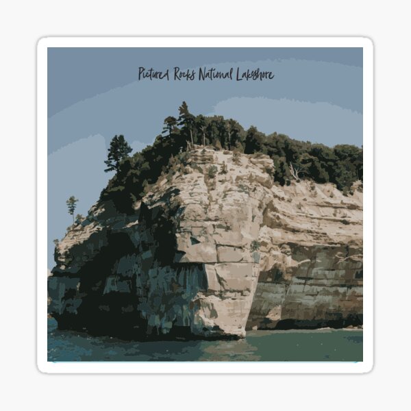 "Pictured Rocks Sticker" Sticker for Sale by LindsayVaughn | Redbubble