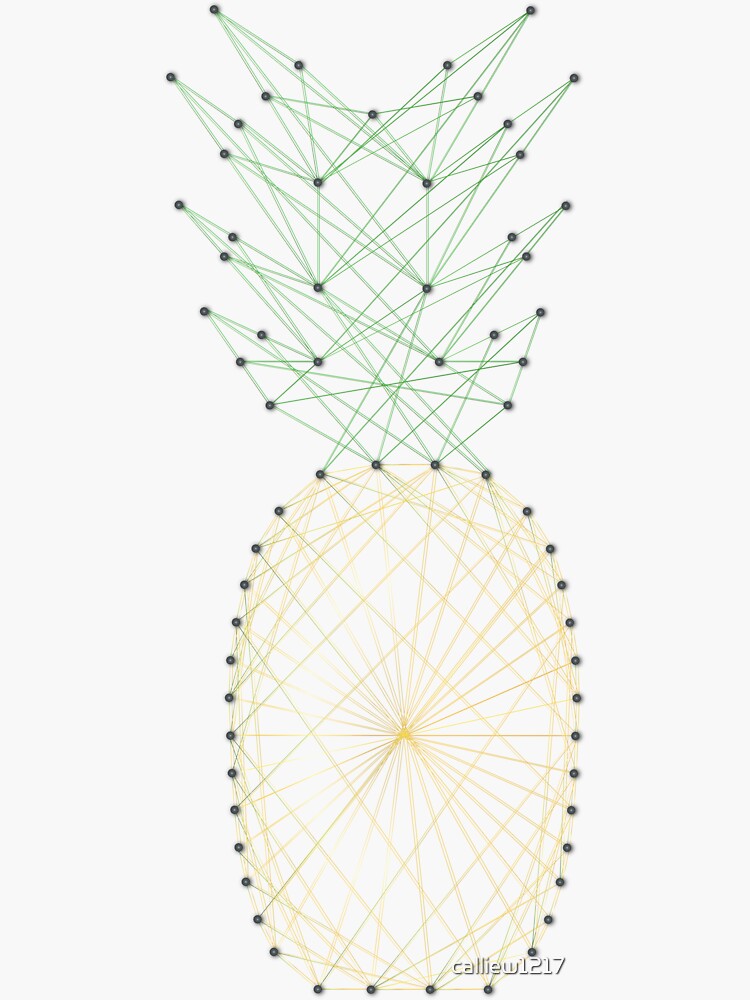 "Pineapple String Art" Sticker by calliew1217 | Redbubble