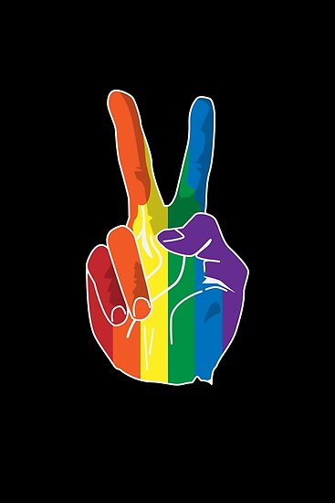 "Sign of Peace (Rainbow Hand)" Poster by designurvictory | Redbubble