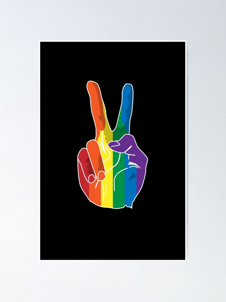 "Sign of Peace (Rainbow Hand)" Poster by designurvictory | Redbubble