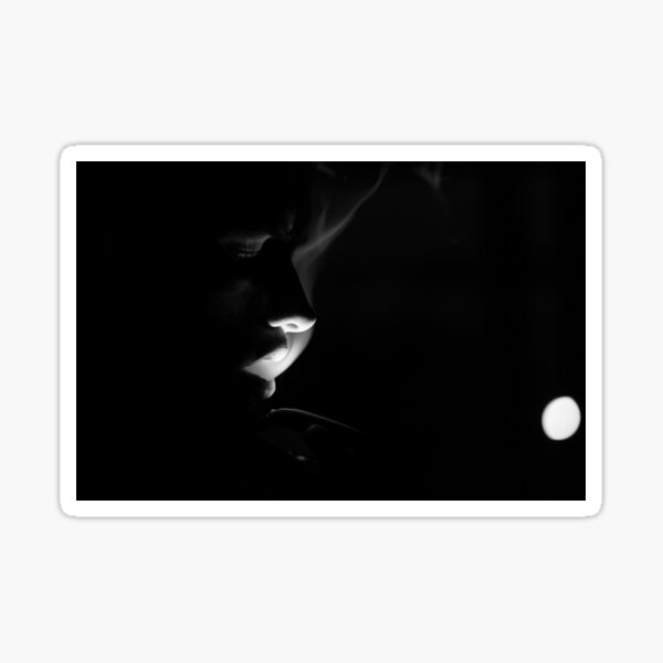 "Black and White Man Blowing Smoke" Sticker by AyazL | Redbubble