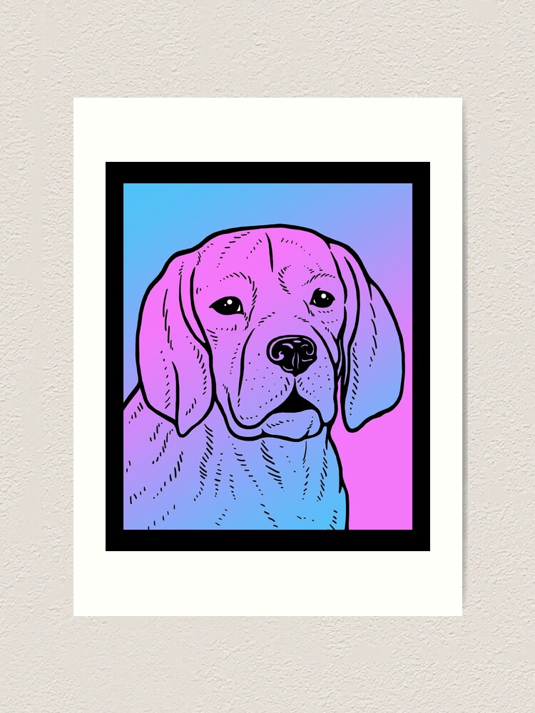 "Vaporwave Beagle Aesthetic Pastel Goth Dog" Art Print by ...