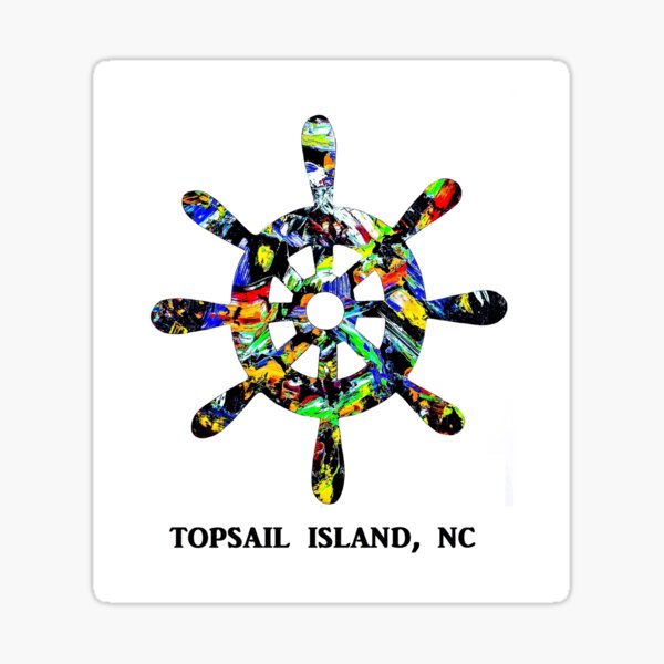 "Topsail NC Ships Wheel sticker" Sticker by barryknauff | Redbubble