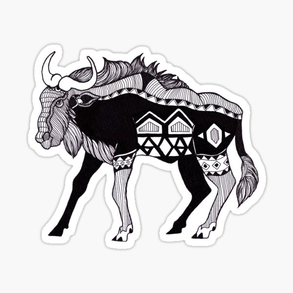 "Wildebeest Pattern" Sticker by GunnsDesigns | Redbubble