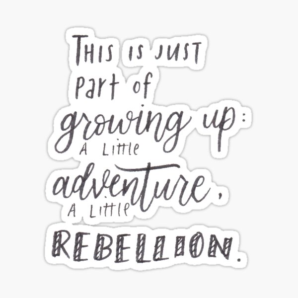 "Hand Lettered Quote - Growing Up" Sticker by jinggstudies | Redbubble