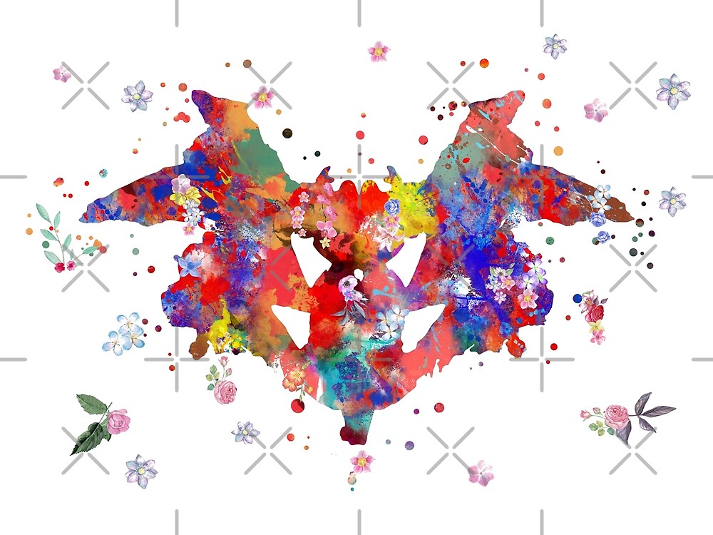 "Rorschach, watercolor Rorschach, card 1" by Rosaliartbook | Redbubble