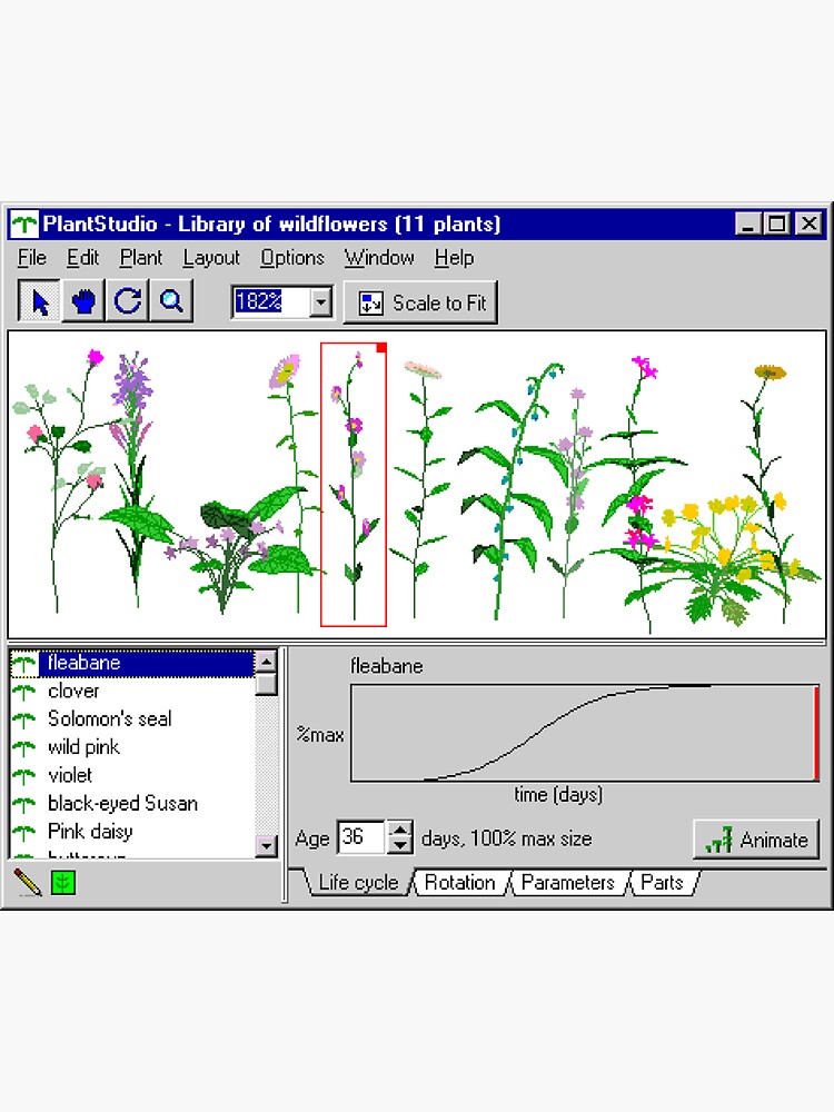 "PlantStudio - Library of Wildflowers [11 plants]" Sticker for Sale by dishess | Redbubble