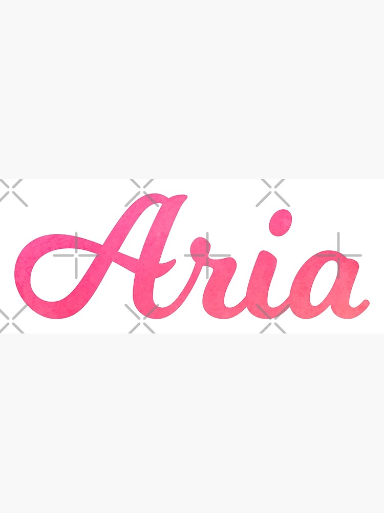 "Aria girls name pink watercolor type design" Poster for Sale by ...