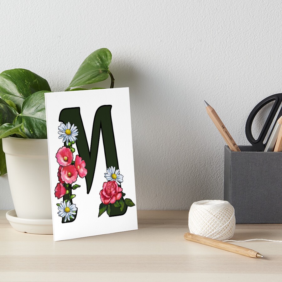 Lámina rígida «Letra M, Inicial, Monograma, Alfabeto, Flores» de Joyce ...