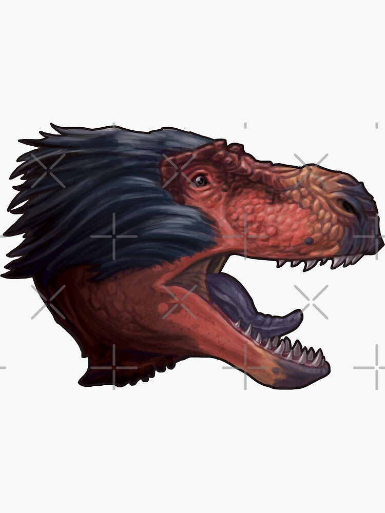 "Tyrannosaurus rex (fluffy)" Sticker for Sale by coffeeisblack | Redbubble