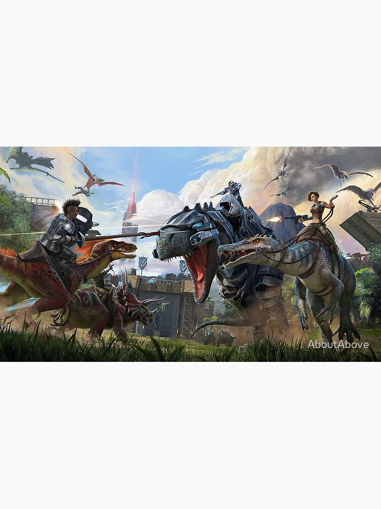 "ARK: Dino Fight" Poster for Sale by AboutAbove | Redbubble