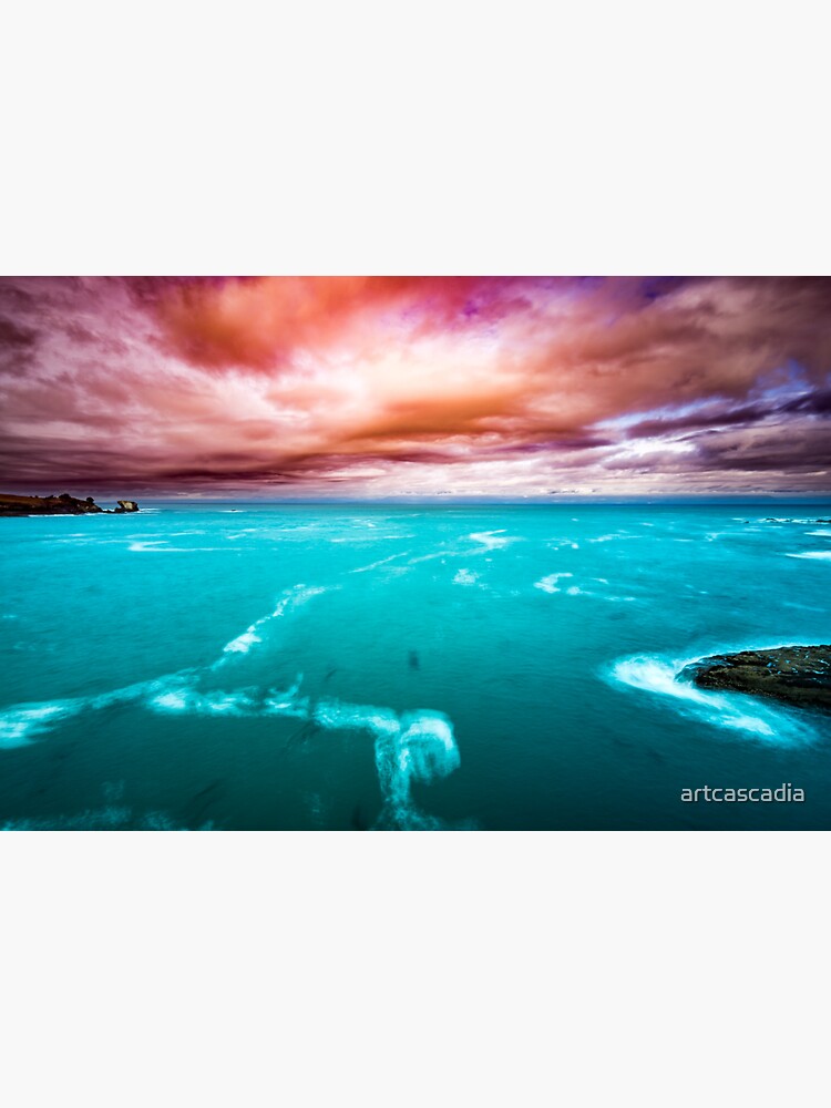 "Turquoise Ocean Sunset - Pink Sky Pacific" Sticker by artcascadia ...