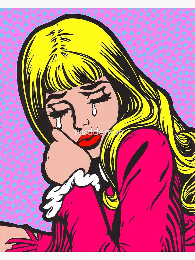 Blonde Bangs Crying Comic Girl Canvas Print By Turddemon Redbubble