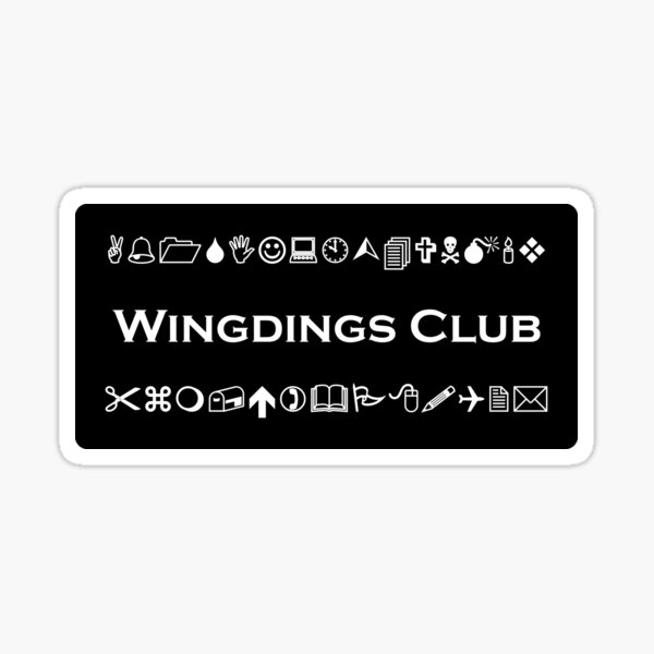 "Wingdings Club Symbols for Computer Geeks Monotone Dark" Sticker for ...