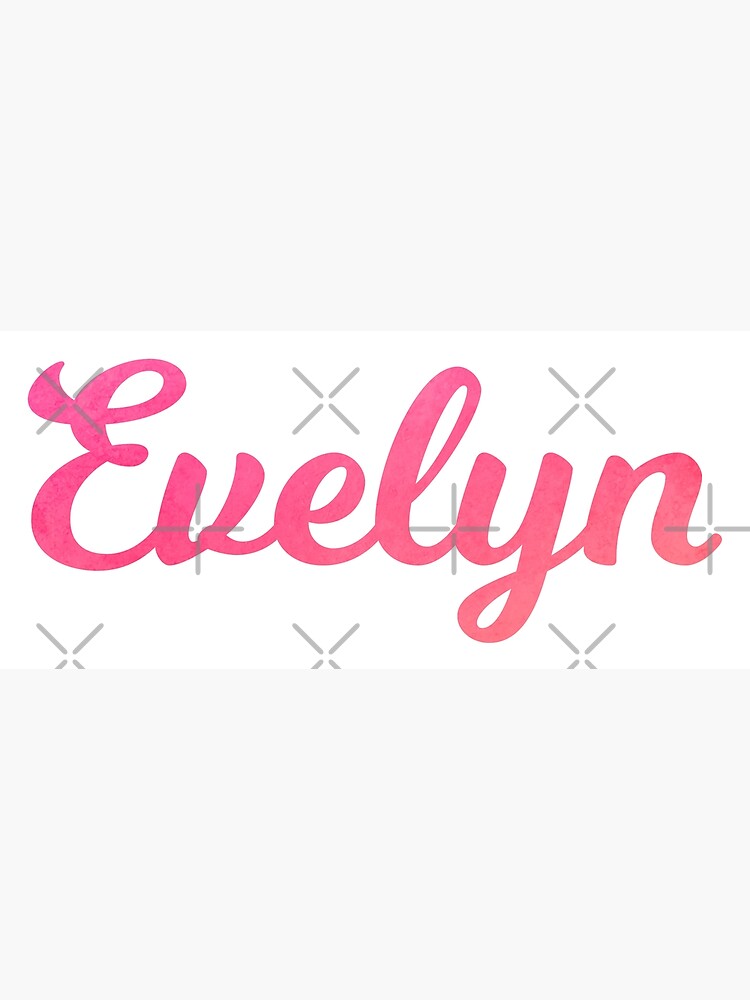 "Evelyn girls name pink watercolor type design" Art Print by ...