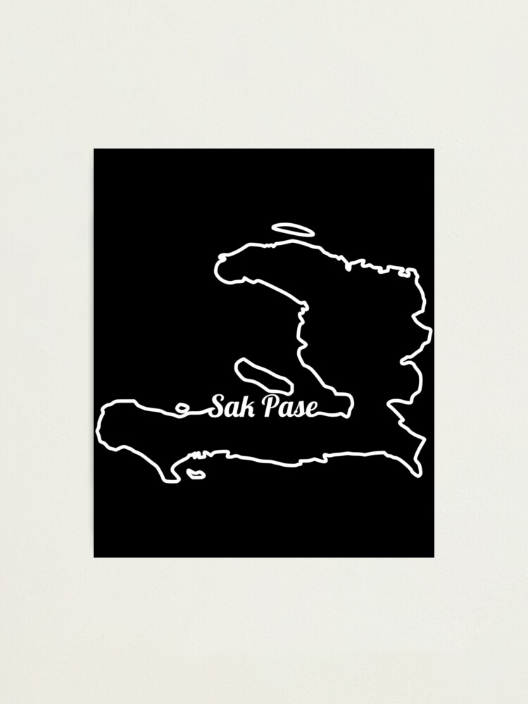 "Sak Pase Haiti Map Outline" Photographic Print by makeitadmirable ...