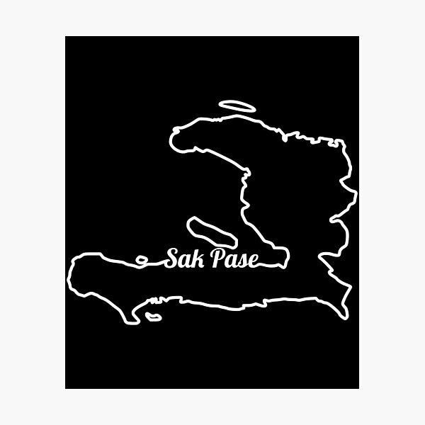 "Sak Pase Haiti Map Outline" Photographic Print by makeitadmirable ...