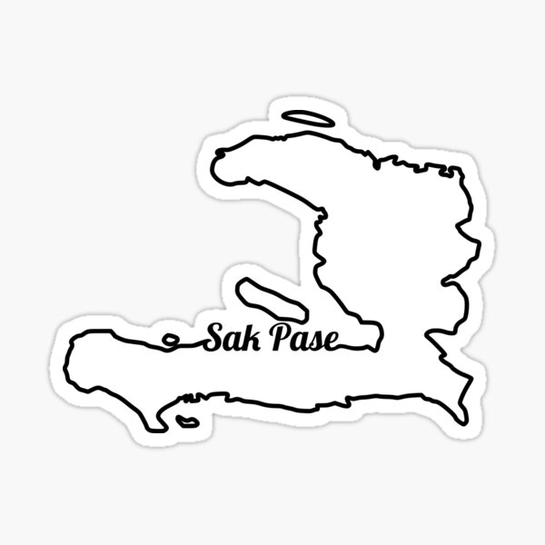 "Sak Pase Haiti Map Outline" Sticker for Sale by makeitadmirable ...