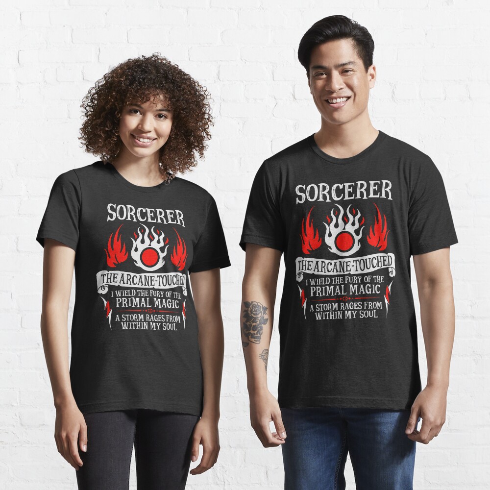 "SORCERER, The Arcane-Touched - Dungeons & Dragons (White Text)" T ...