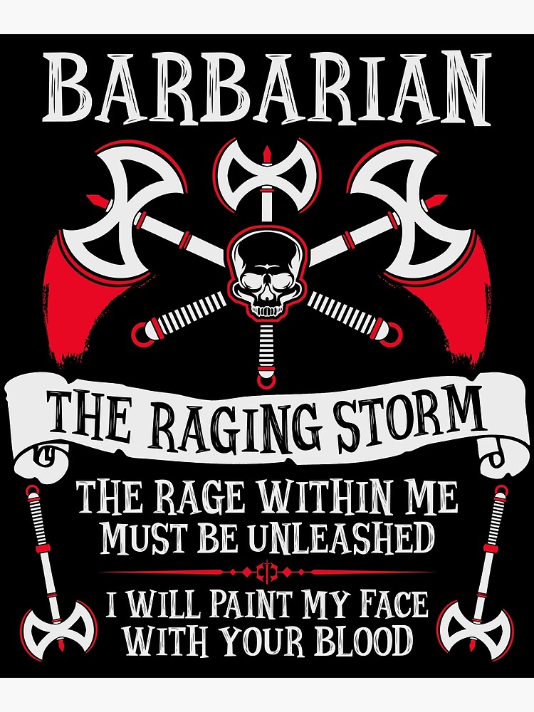 "BARBARIAN, THE RAGING STORM - Dungeons & Dragons (White)" Art Print by ...