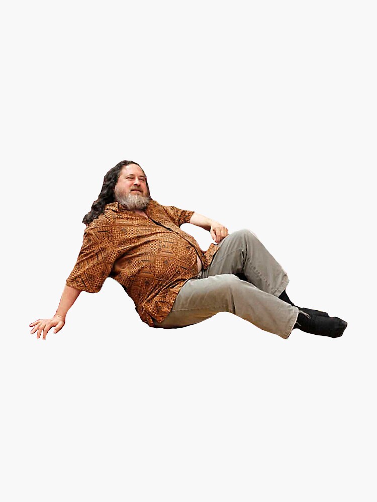 "Richard Stallman Laying" Sticker by escapeplanetzed | Redbubble