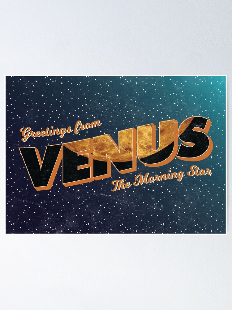 "Greetings From Venus Vintage Large Letter Postcard Design" Poster for ...