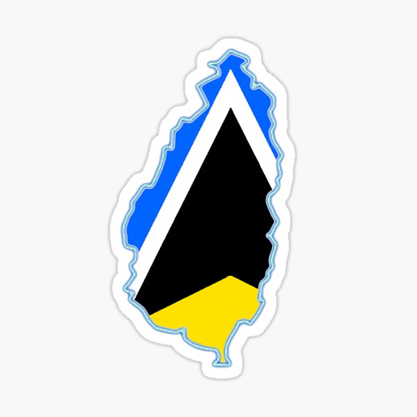 "St Saint Lucia Map with St Lucia Flag" Sticker for Sale by Havocgirl ...