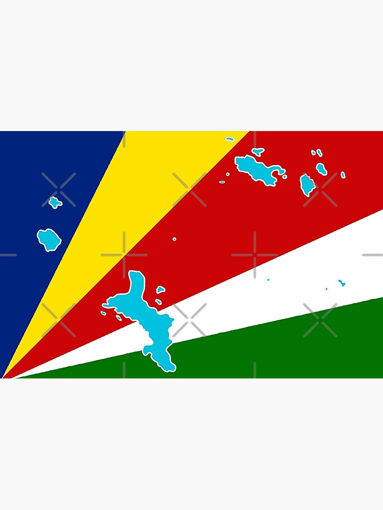 "Seychelles Flag with Map of the Seychelles Islands" Poster for Sale by ...