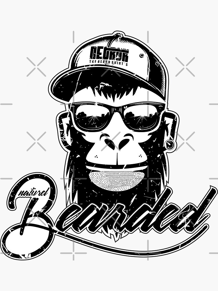 "Naturel Bearded Ape Monkey" Sticker for Sale by netrok | Redbubble