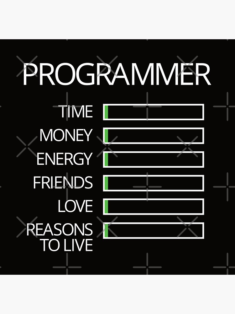 "Programmer Stats" Sticker for Sale by codewearIO | Redbubble