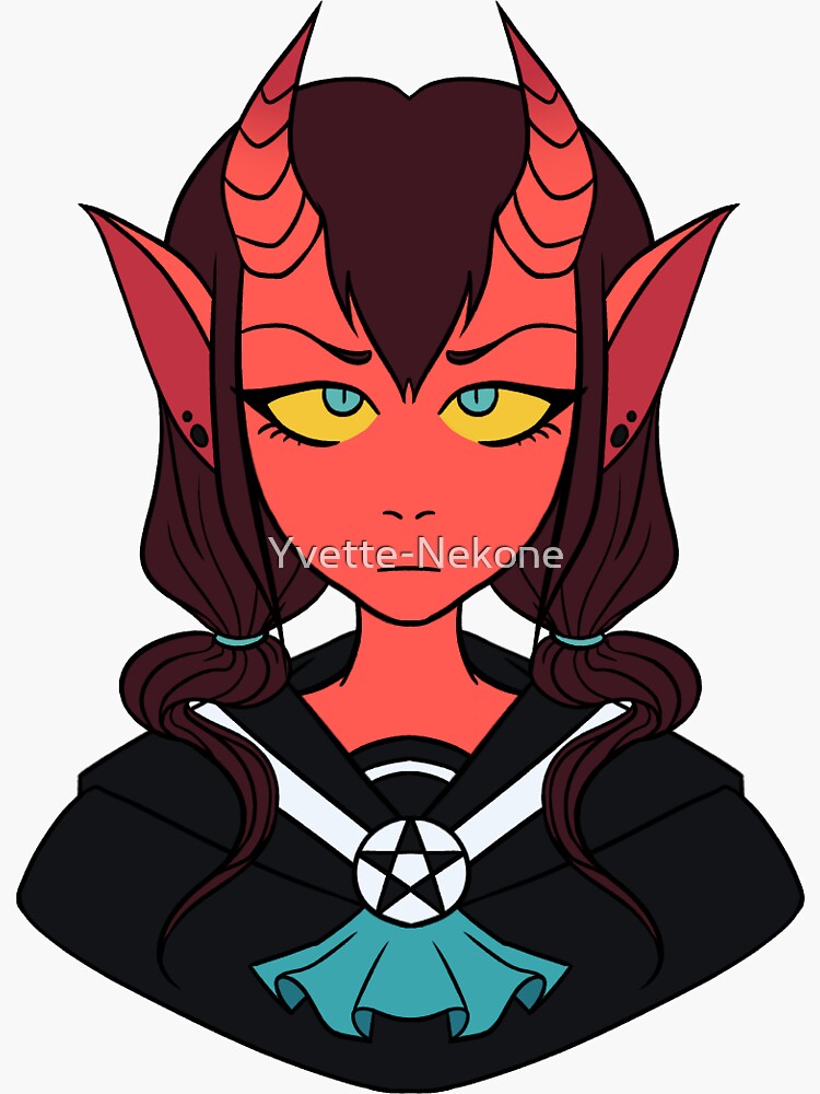 "oni girl" Sticker for Sale by Yvette-Nekone | Redbubble