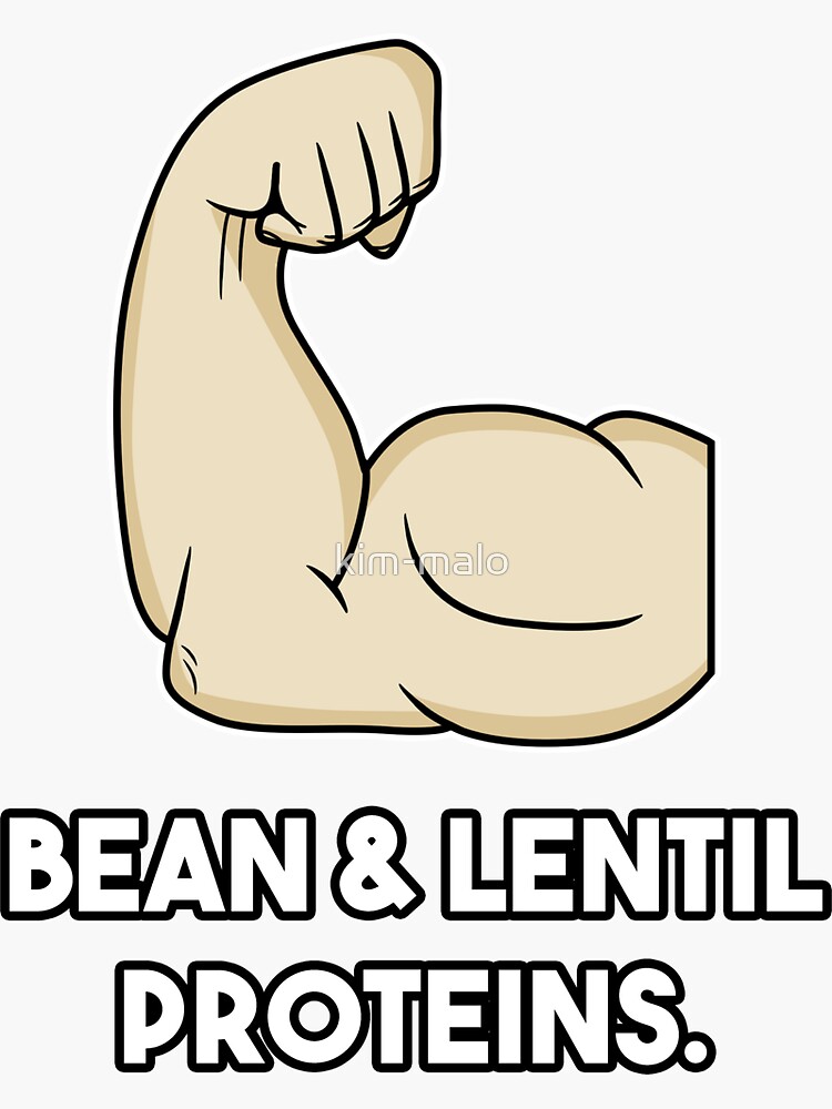 "Vegan - Muscle - Bean and Lentil Power - Design" Sticker for Sale by ...