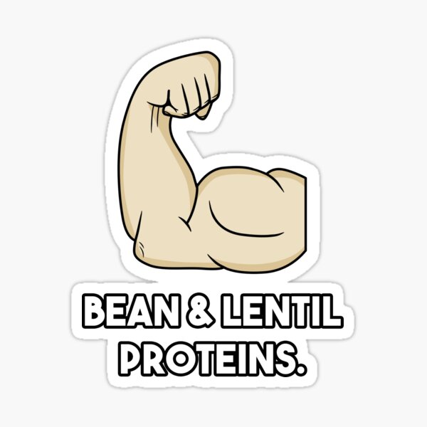 "Vegan - Muscle - Bean and Lentil Power - Design" Sticker for Sale by ...