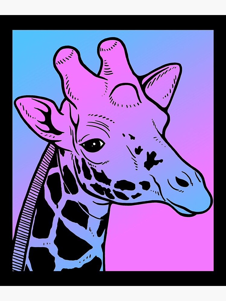 "Vaporwave Giraffe Aesthetic Pastel Goth Giraffes" Canvas Print by ...