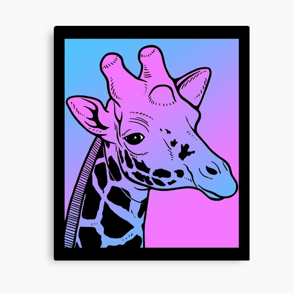 "Vaporwave Giraffe Aesthetic Pastel Goth Giraffes" Canvas Print by ...