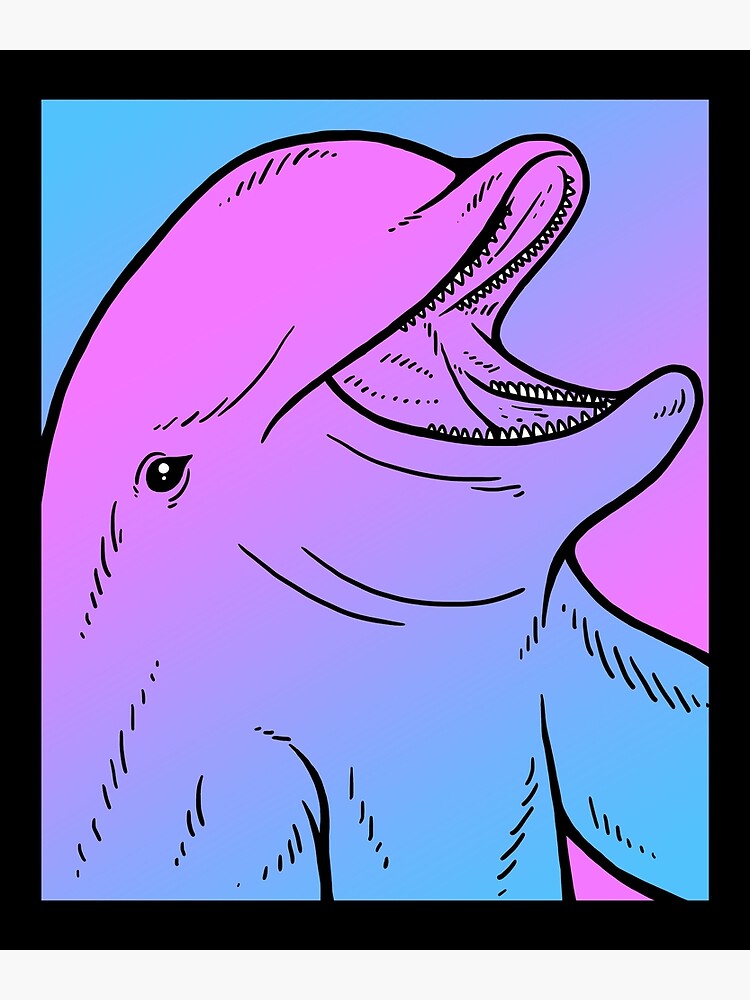 "Vaporwave Dolphin Aesthetic Pastel Goth Sealife" Poster by ...