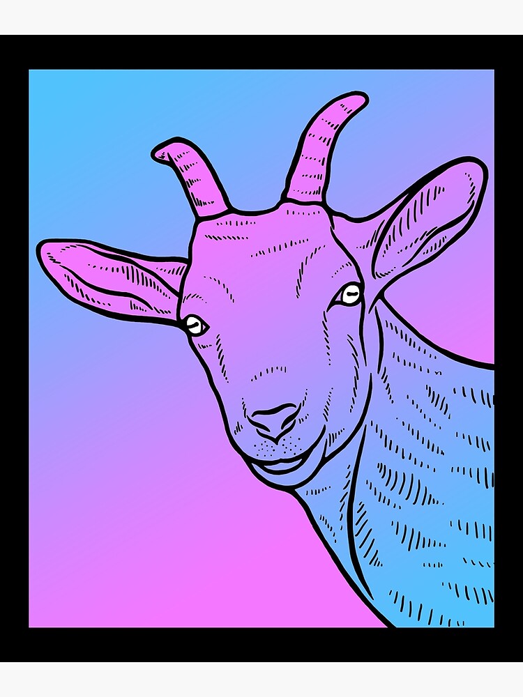 "Vaporwave Goat Aesthetic Pastel Goth Goat" Art Print by ...