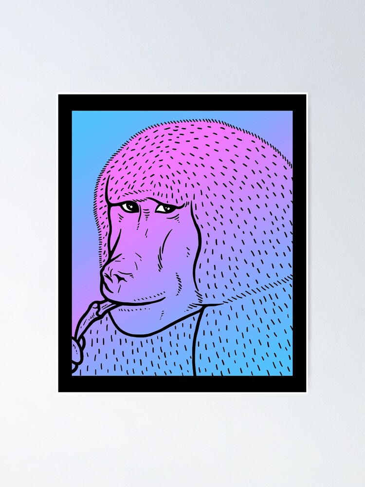 "Vaporwave Baboon Aesthetic Pastel Goth Monkey" Poster by ...