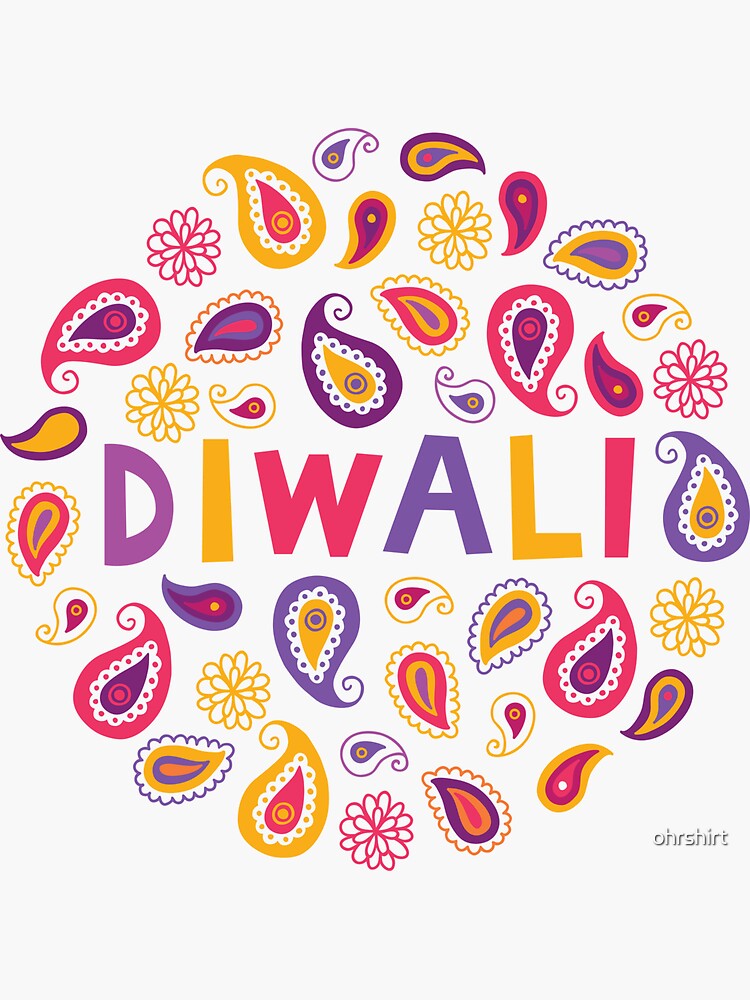 "Happy Diwali Festival of Lights" Sticker by ohrshirt | Redbubble