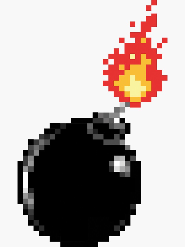 "Explosive 8-bit Bomb design for retro design fans" Sticker by 8-bit ...