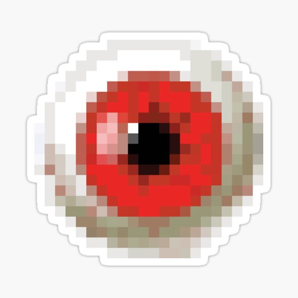 "Red Eyeball design for low res, 8-bit fans" Sticker for Sale by 8-bit ...